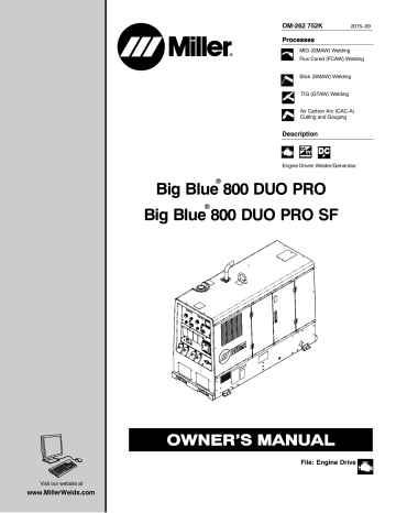 Miller BIG BLUE 800 DUO PRO Owner Manual | Manualzz