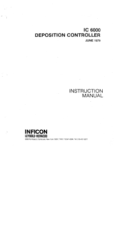 Inficon IC6000 Operating Manual | Manualzz
