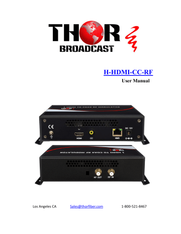 HDMI Modulator H-HDMI-CC-RF User Manual | Manualzz