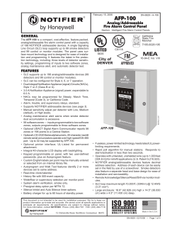 Notifier AFP-100 - Data Sheet, instruction manual | manualzz.com