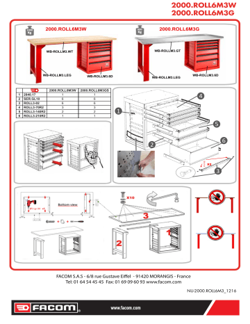 Facom 2000.ROLL6M3W TABLE instruction manual | Manualzz