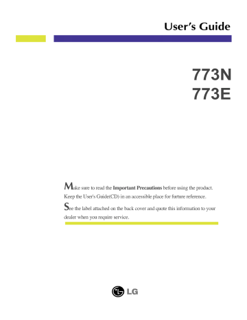 LG 773E User's Guide | Manualzz
