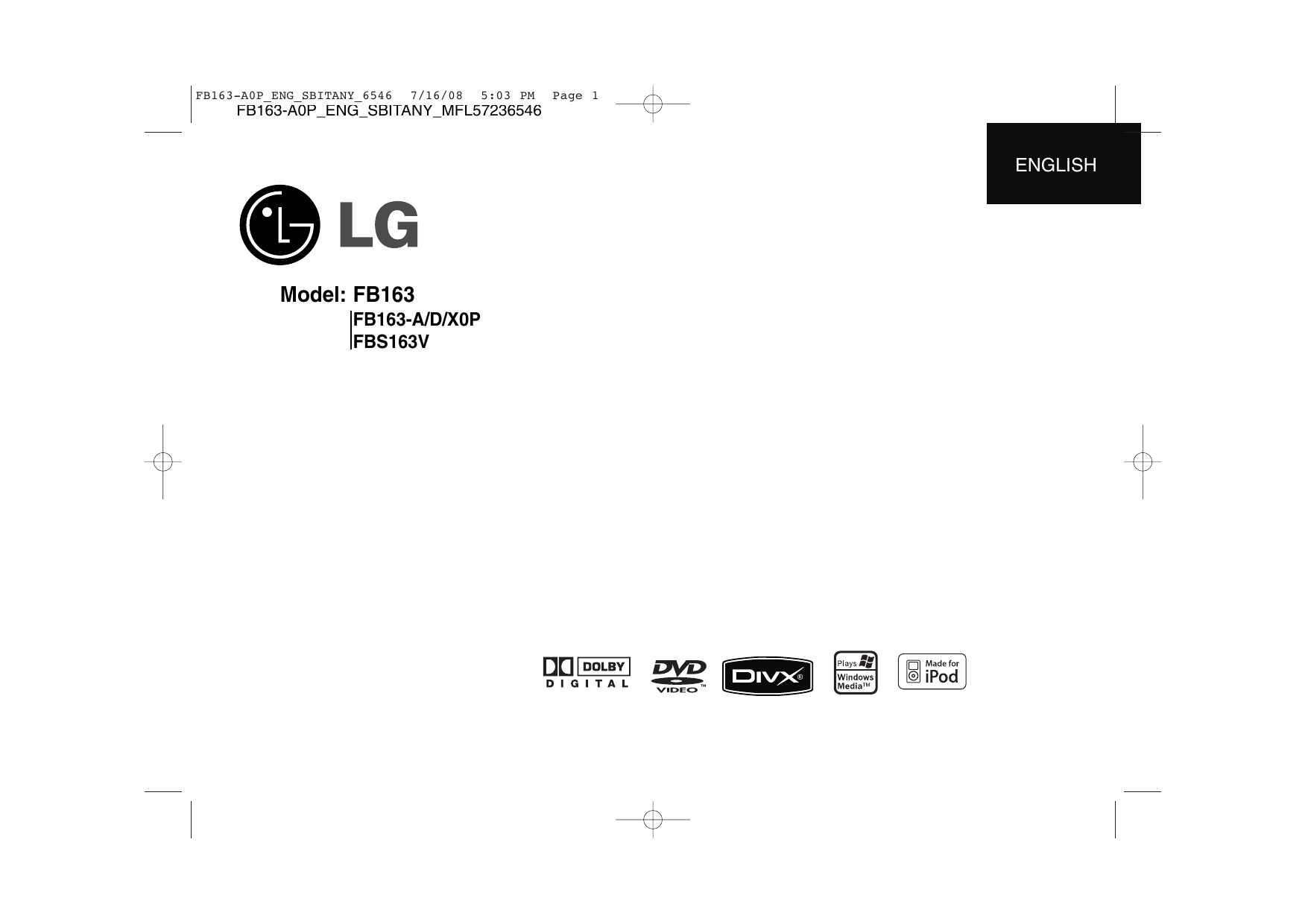 LG FB163-A0P Owner's manual | Manualzz