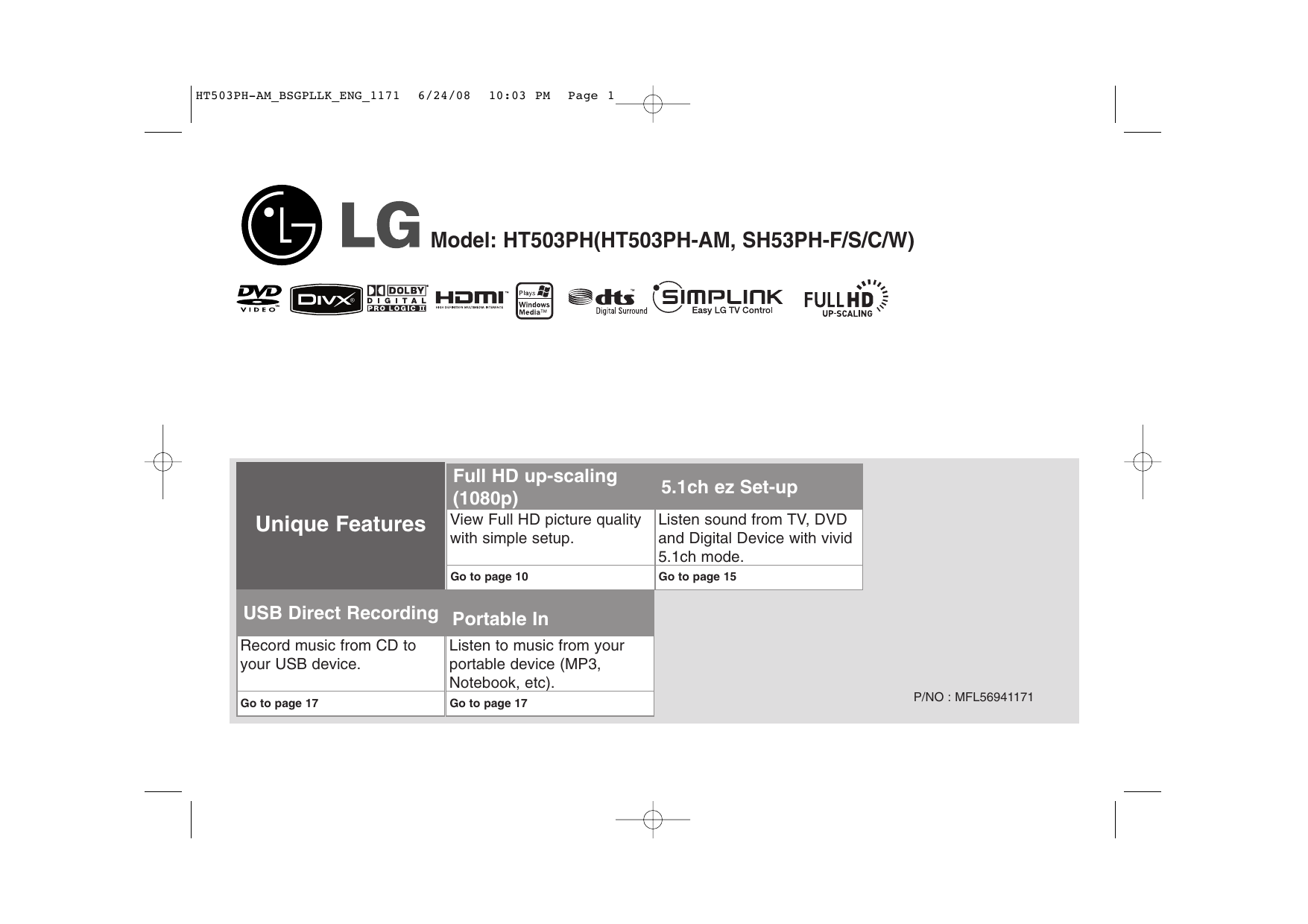 LG HT503PH Owner’s Manual | Manualzz