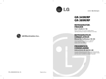 LG GR-389SQF,GR-349R,GR-389R User's Guide | Manualzz