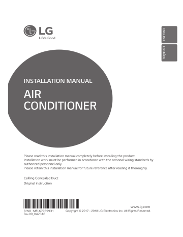 LG Air conditioner Ceiling Concealed Duct Installation Manual | Manualzz