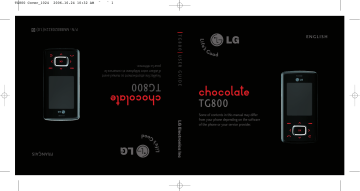 LG TG800 User guide | Manualzz