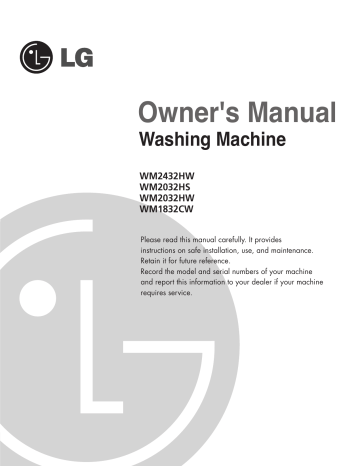 LG WM2032HS Owner's Manual | Manualzz