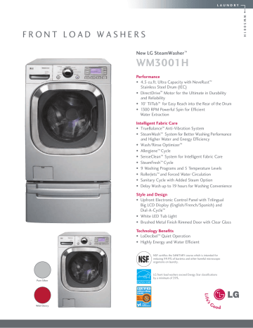 LG WM3001HPA Specification | Manualzz