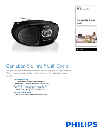 Philips AZ305/12 CD-Soundmachine Produktdatenblatt | Manualzz