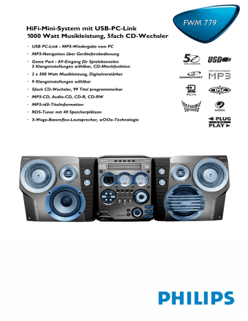 Philips FWM779/22 HiFi-Minisystem Podatkovni list proizvoda | Manualzz