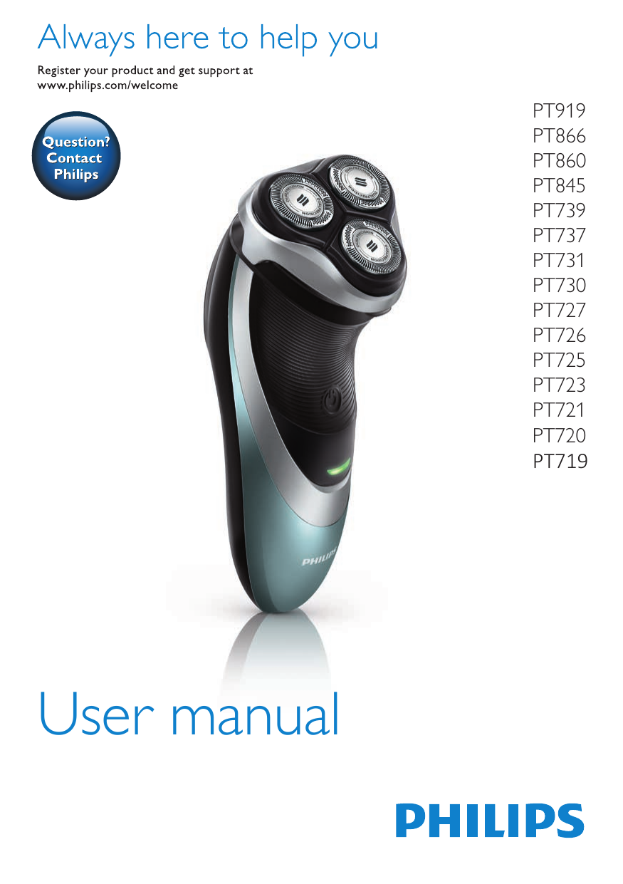 Philips Shaver series 3000 Rasoir électrique à sec PT719/20 Mode d ...