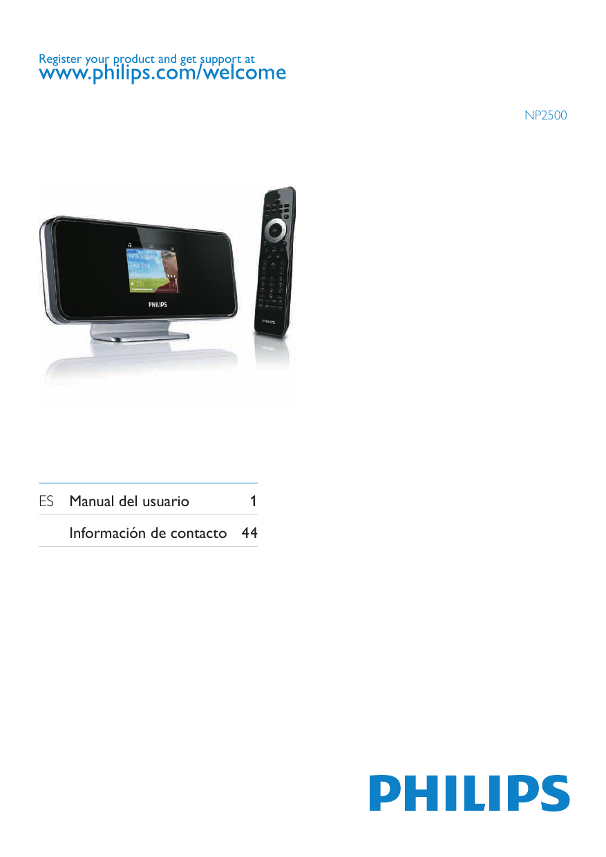 Philips Streamium Network Music Player NP2500/12 Manual de ...