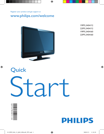 Philips ЖК-телевизор 19PFL3404/60 Краткое руководство | Manualzz