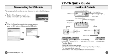 Samsung YP-T6X Quick Guide | Manualzz