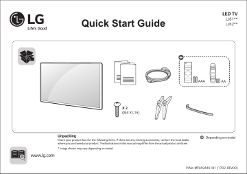 LG LED TV LJ61*, LJ62* Quick Start Guide | Manualzz