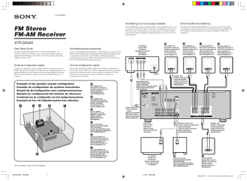 Sony STR-DE495 Easy Setup Guide | Manualzz