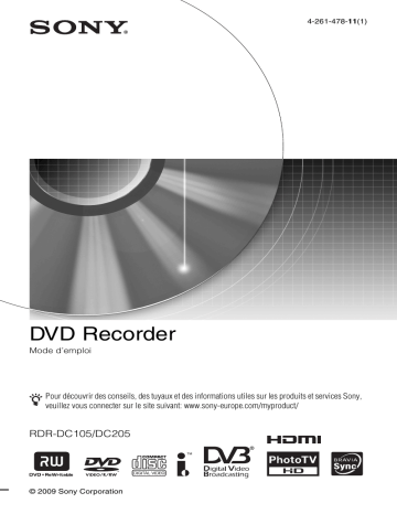 Sony RDR-DC205 Mode d’emploi | Manualzz