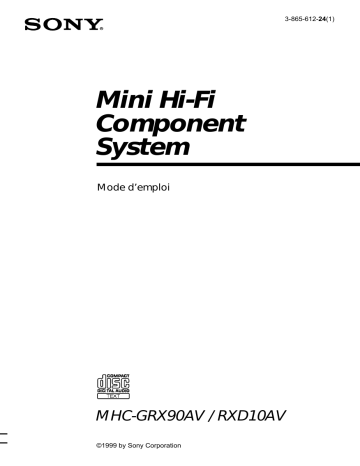 Sony MHC-RXD10AV Mode d’emploi | Manualzz