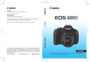 Canon EOS 600D Mode d'emploi | Manualzz