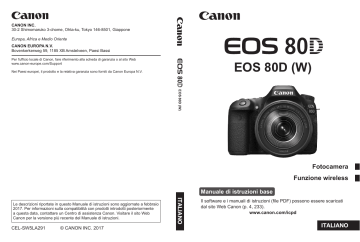 Canon EOS 80D Manuale utente | Manualzz