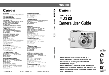 Canon Digital IXUS V2 User guide | Manualzz