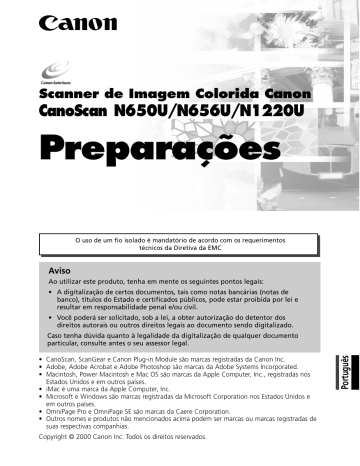 Canon CANOSCAN N656U Manual do usuário | Manualzz