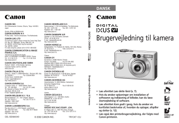 Canon Digital IXUS V2 Brugermanual | Manualzz