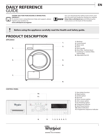 Whirlpool DDLX 70113 Daily Reference Guide | Manualzz