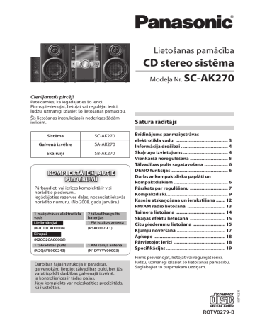Panasonic SCAK270 Operating Instructions | Manualzz