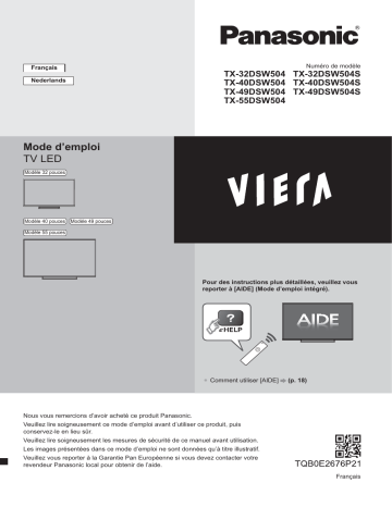 Panasonic TX32DSW504 Quick Start Guide | Manualzz