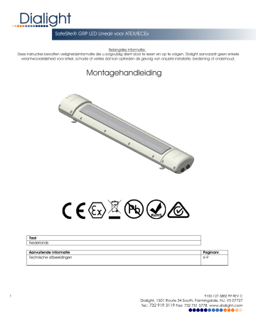 Dialight SafeSite LED GRP Linear Installation manual | Manualzz