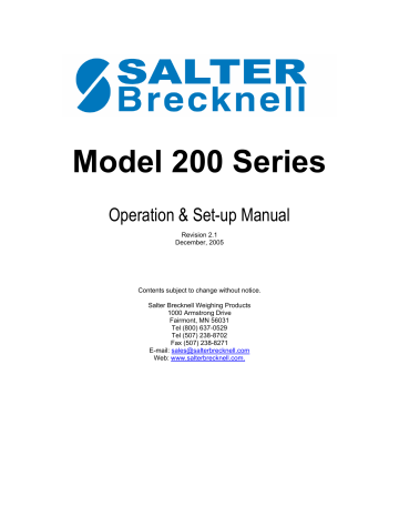 Brecknell 200ES Indicator User Manual | Manualzz