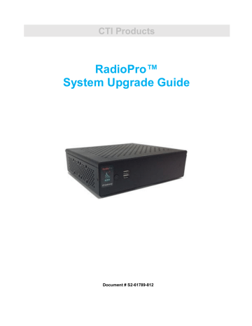 CTI Products RadioPro System Guide | Manualzz