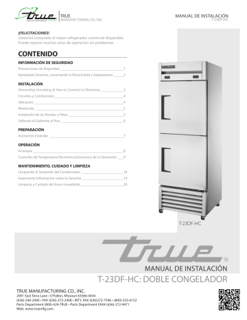 True T-23DF-HC Installation manual | Manualzz