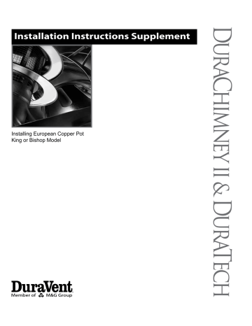 DuraVent DuraTech 10"-24" Installation Instructions | Manualzz