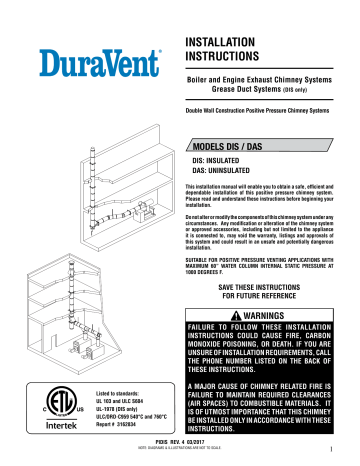 DuraVent DuraStack Installation Instructions | Manualzz