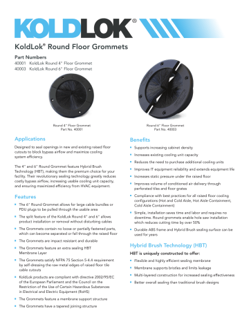 Upsite 4″ Round Grommet Data Sheet | Manualzz