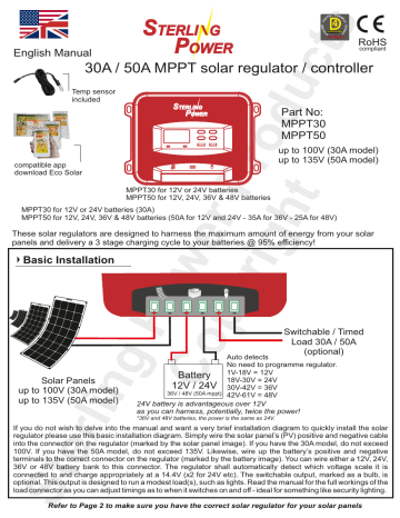 Sterling Power Solar Charge Controllers / Regulators 10A | 30A | 50A ...