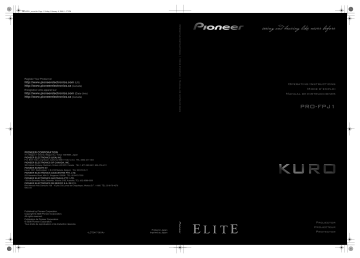 Pioneer Elite PRO-FPJ1 Projector User Manual | Manualzz