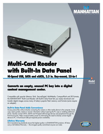 Manhattan 100908 Multi-Card Reader Datasheet | Manualzz