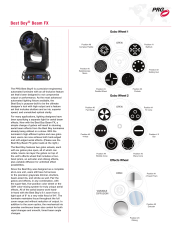 PRG Best Boy® Beam FX Datasheet | Manualzz