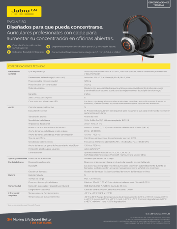 Jabra Evolve 80 Manual de usuario | Manualzz