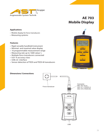 AST AE 703 Mobile Display Data Sheet | Manualzz