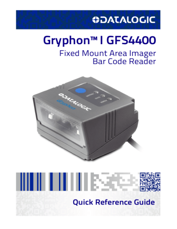 Datalogic Gryphon I GFS4400 2D OEM Barcode Reader Quick Reference Guide ...