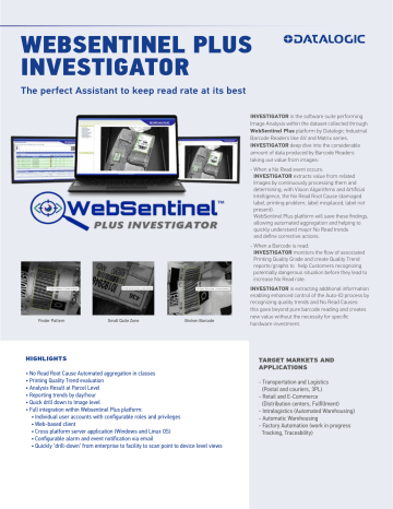 Datalogic WebSentinel Software & Tool Data Sheet | Manualzz