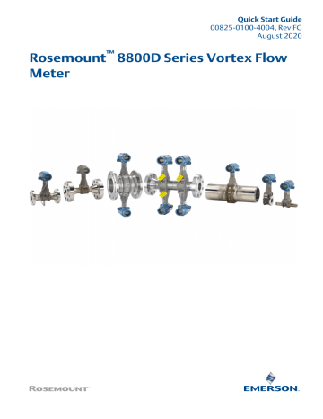Rosemount 8800D Series Vortex Flow Meter Quick Start Guide | Manualzz