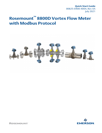 Rosemount 8800D Vortex Flow Meter Quick Start Guide | Manualzz