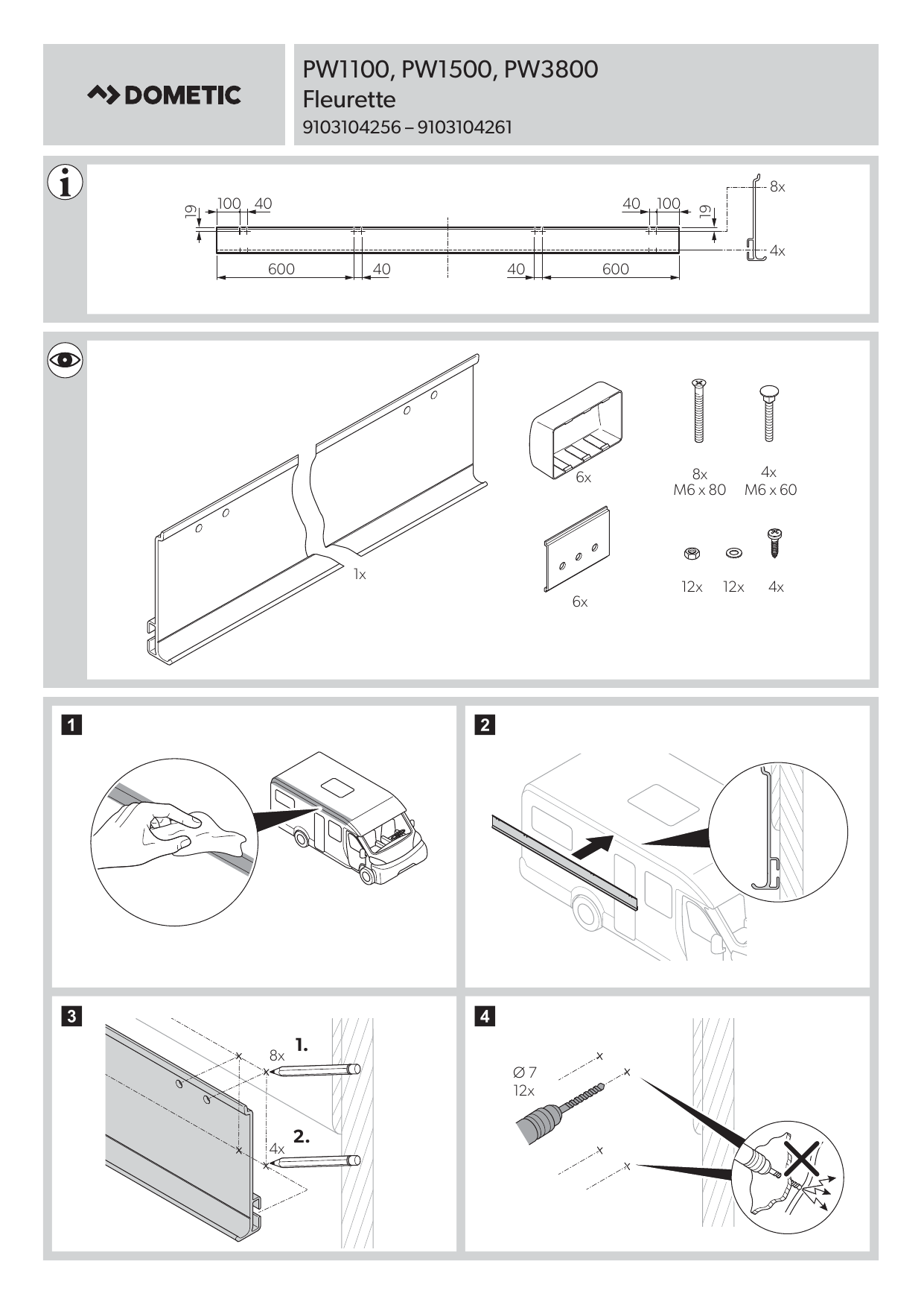 Dometic PW1100, PW1500, PW3800 Adapter Fleurette, 58% OFF
