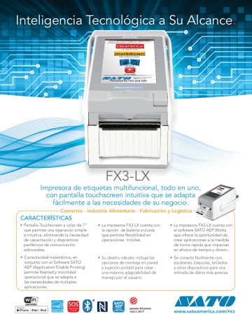 SATO FX3-LX Ficha de datos | Manualzz